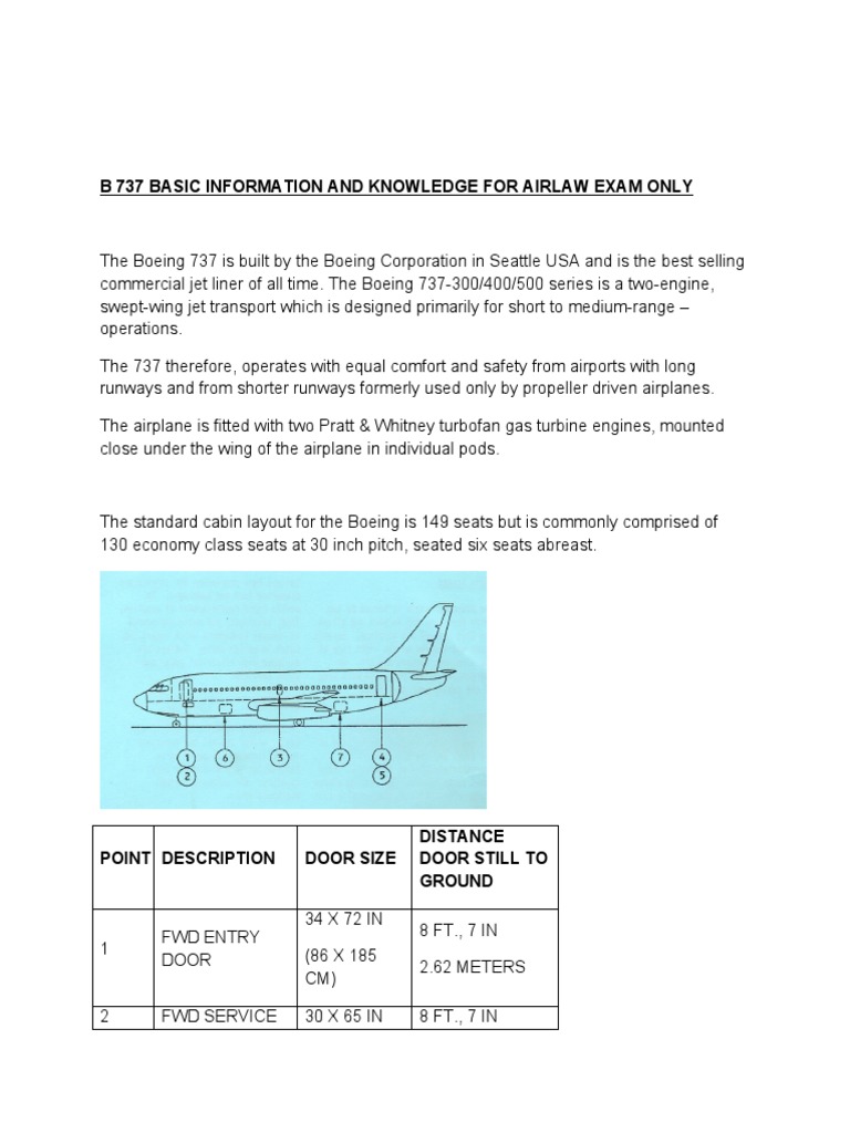 B 737 Handout | PDF | Manufactured Goods | Aviation