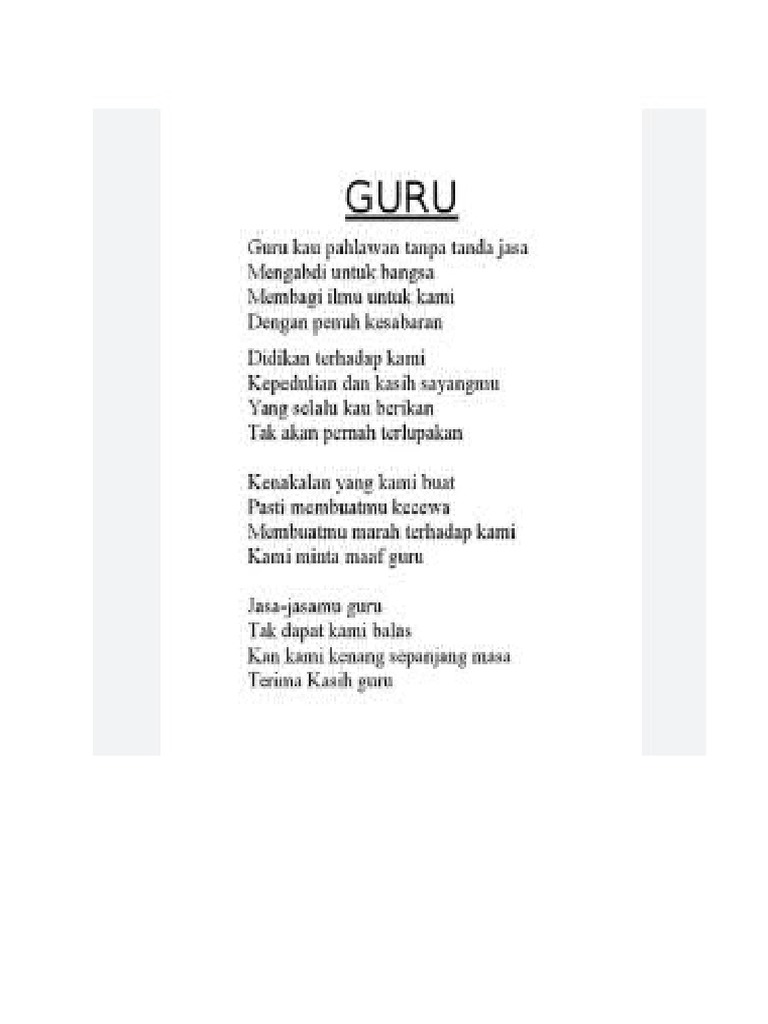 Puisi Untuk Guru | PDF