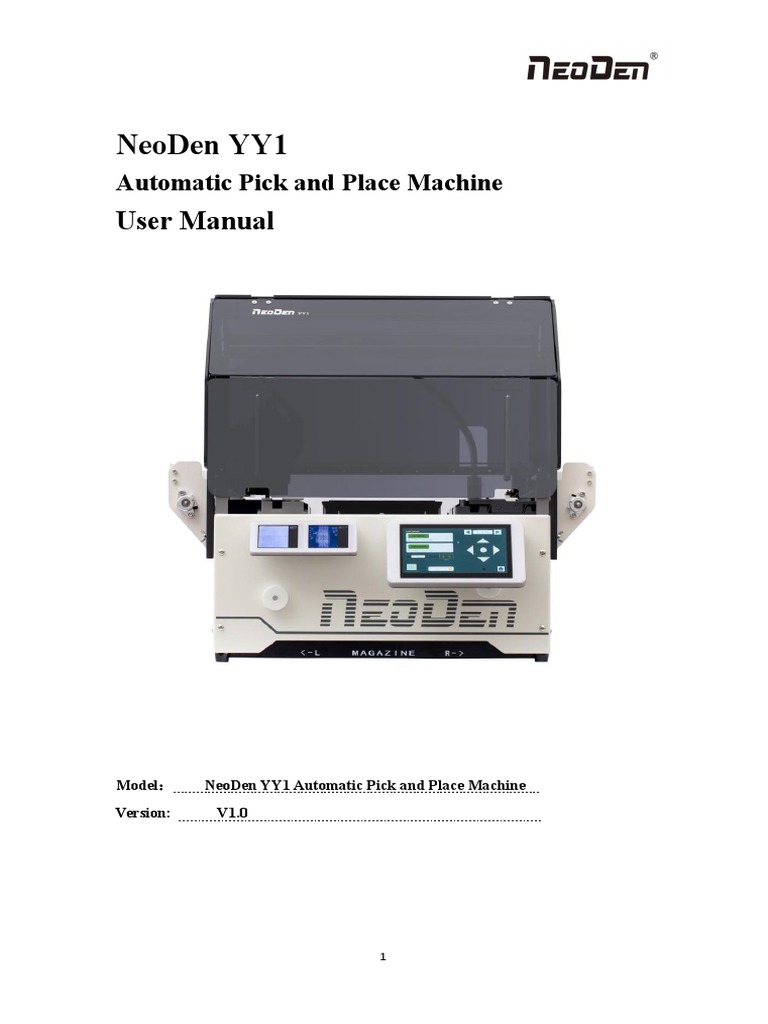 NeoDen YY1 - User Manual | PDF