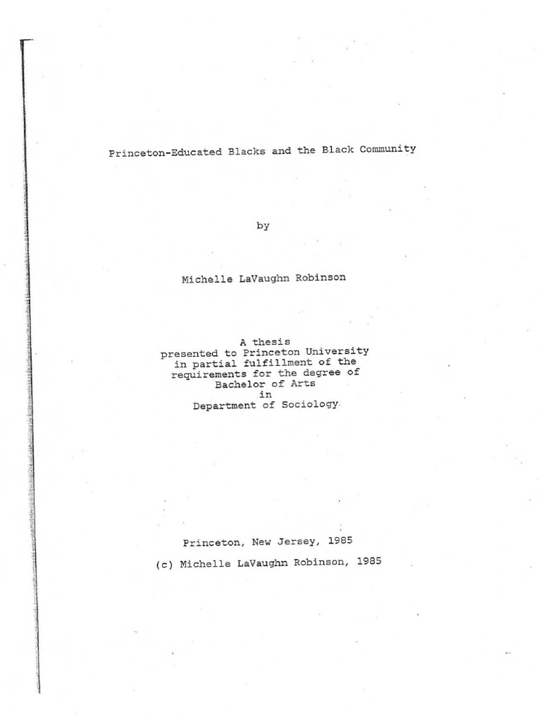 Michelle Obama's Thesis | PDF