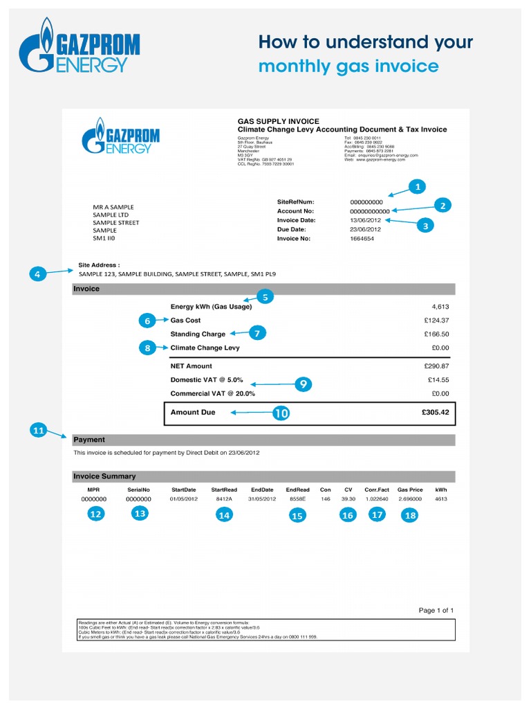 Understanding Your Gas Bill PDF | Download Free PDF | Invoice | Value ...