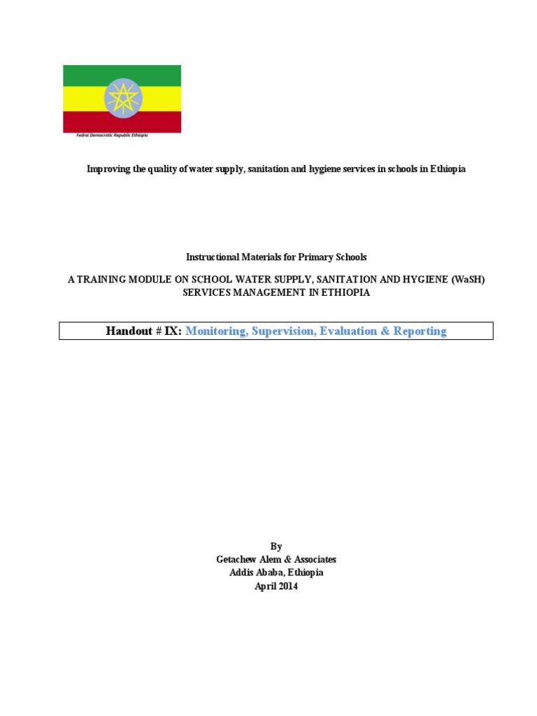 Module IX Monitoring and Evaluation | PDF | Wash | Evaluation