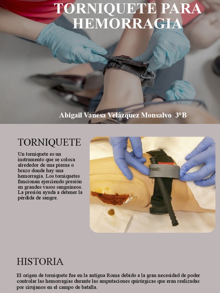 Torniquete para Hemorragia | PDF | Cirugía | Sangrado