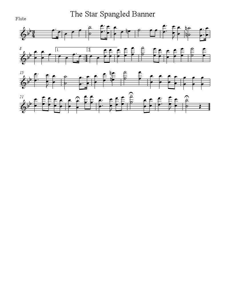 Star Spangled Banner-Flute | PDF