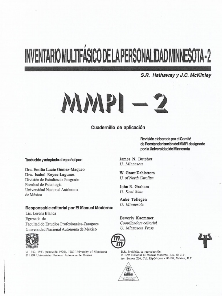 MMPI 2 Preguntas | PDF