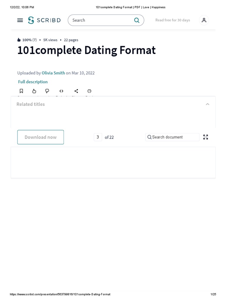101complete Dating Format - PDF - Love - Happiness | PDF | Love | Scribd
