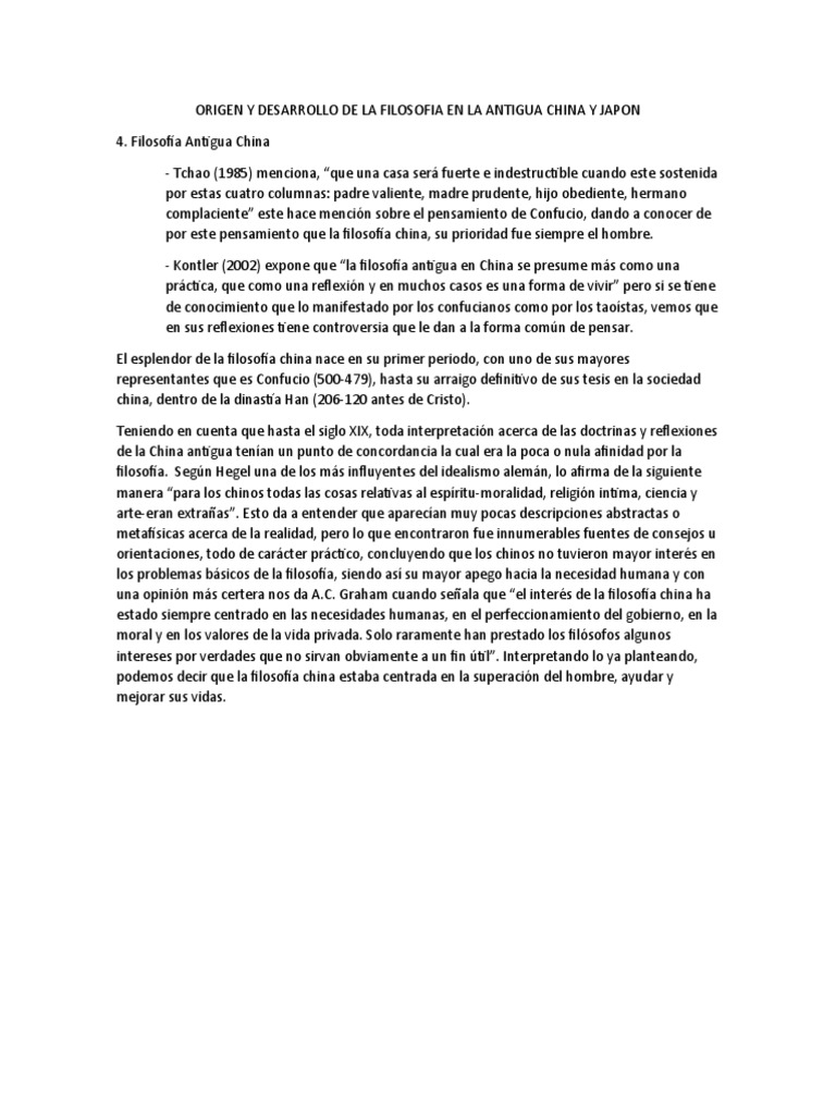 Origen y Desarrollo de La Filosofia en La Antigua China y Japon.2 ...