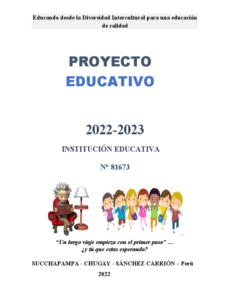 Proyecto Educativo I.E. 81673 Succhapampa | PDF | Aprendizaje | Plan de ...