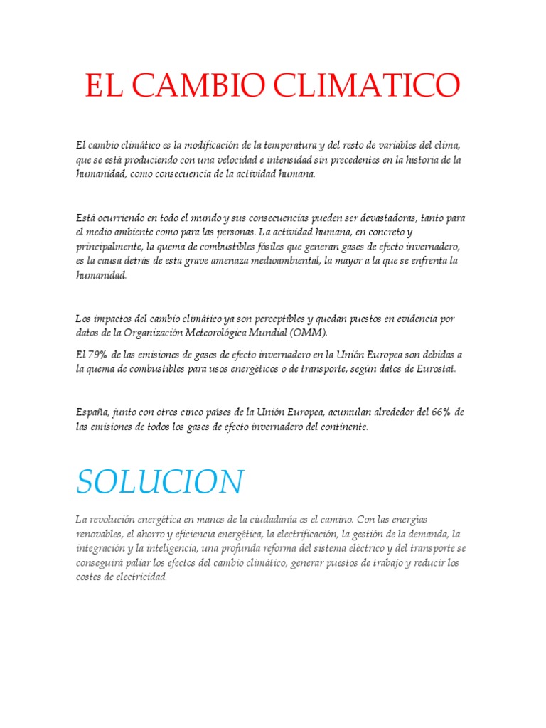 El Cambio Climatico | PDF