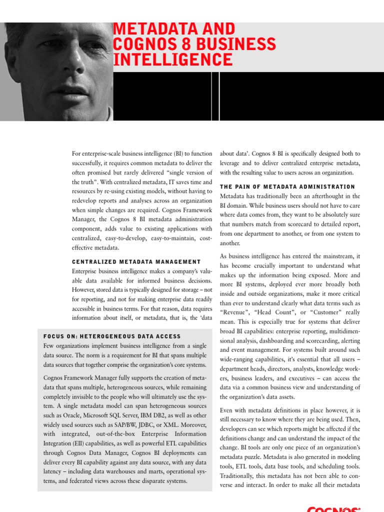 Metadata and Cognos 8 | PDF | Business Intelligence | Metadata