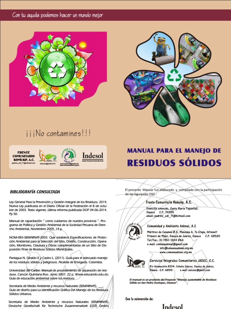 Manual Para El Manejo De Residuos Sólidos Pdf Residuos Compost