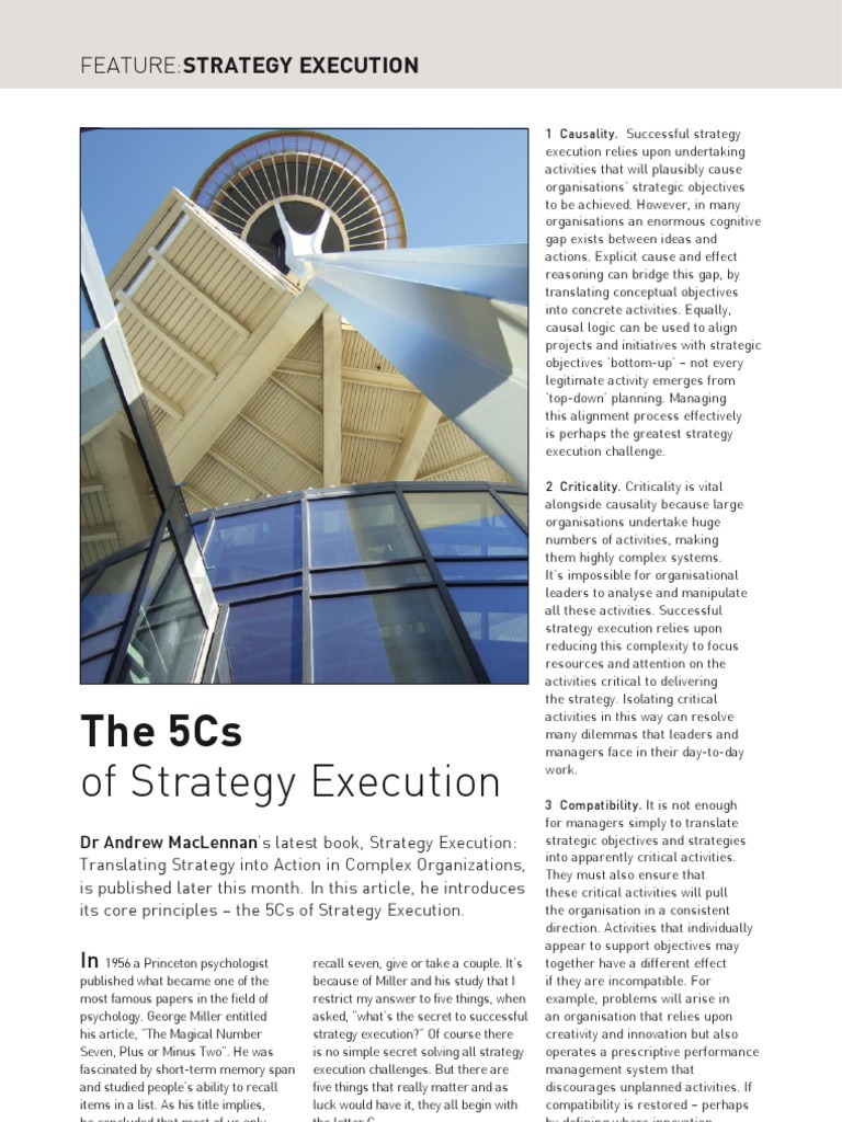 The 5Cs of Strategy Execution | PDF | Strategic Management | Causality