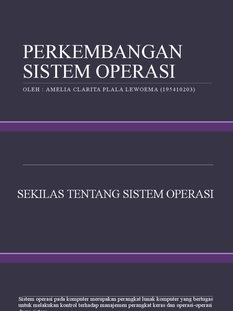 Sejarah Perkembangan Sistem Operasi | PDF