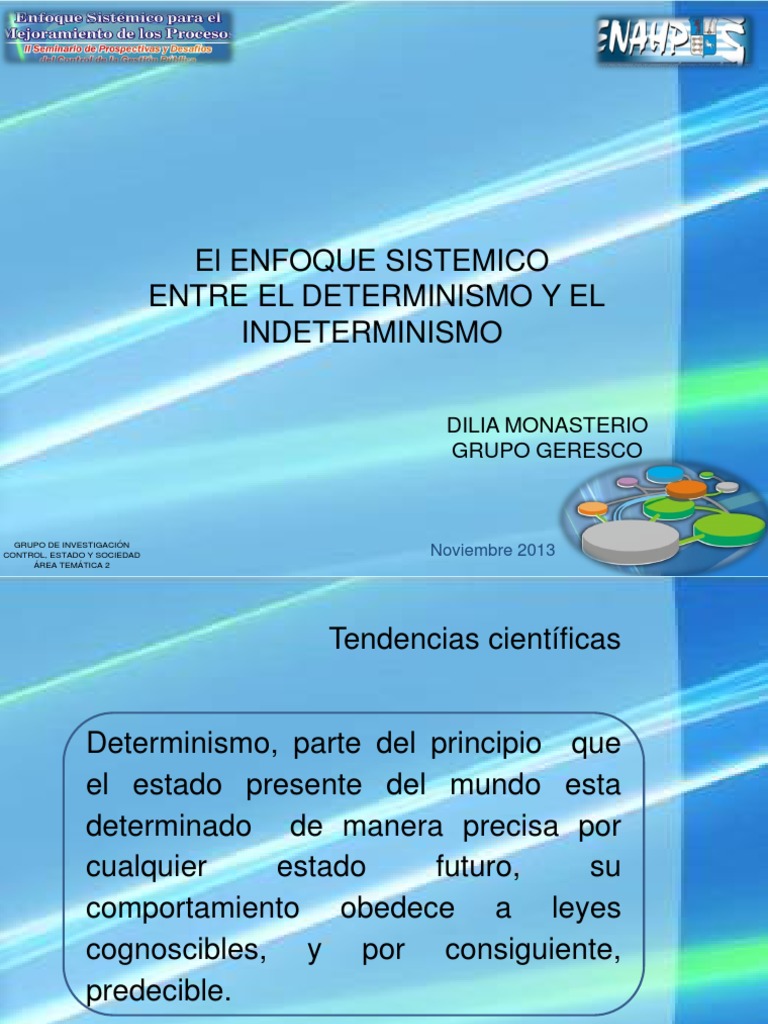 Determinismo e Indeterminismo en Sistemas | PDF | Teoría de sistemas ...