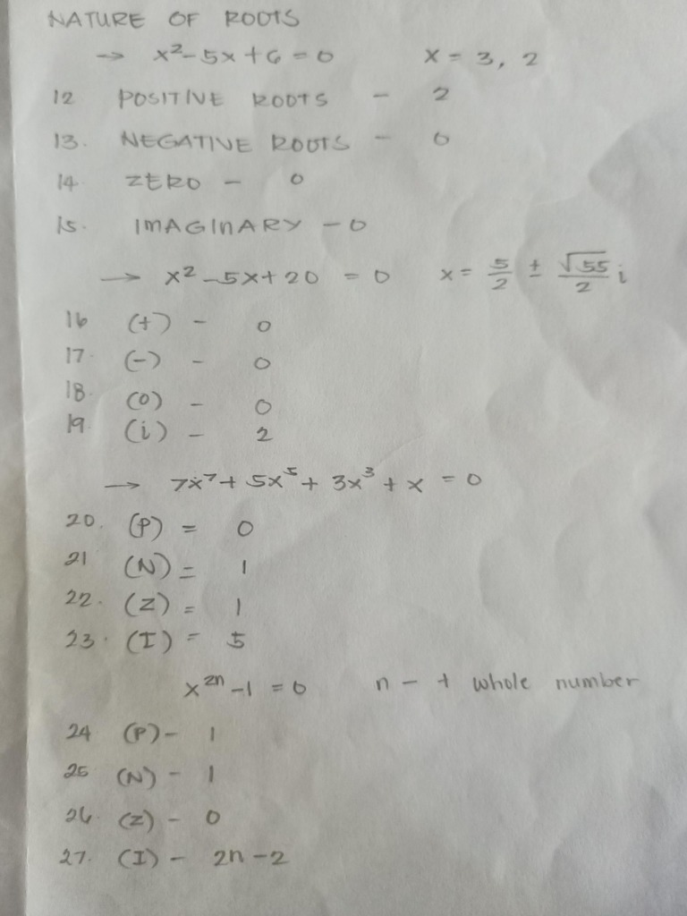 Nature of Roots | PDF