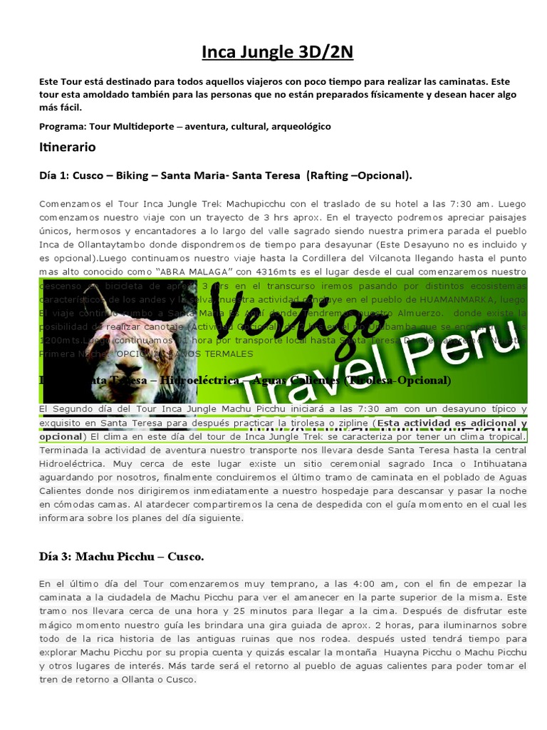 Inka Jungle 3D | PDF | Machu Picchu