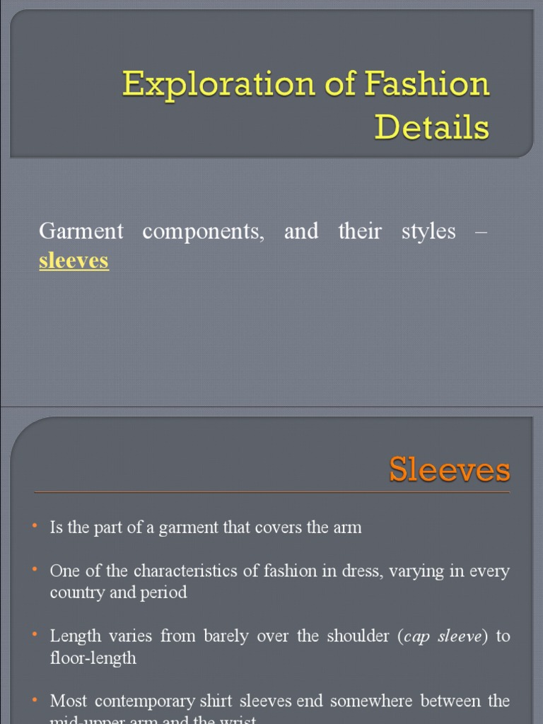 Garment Sleeve Styles | PDF | Seam (Sewing) | Consumer Goods