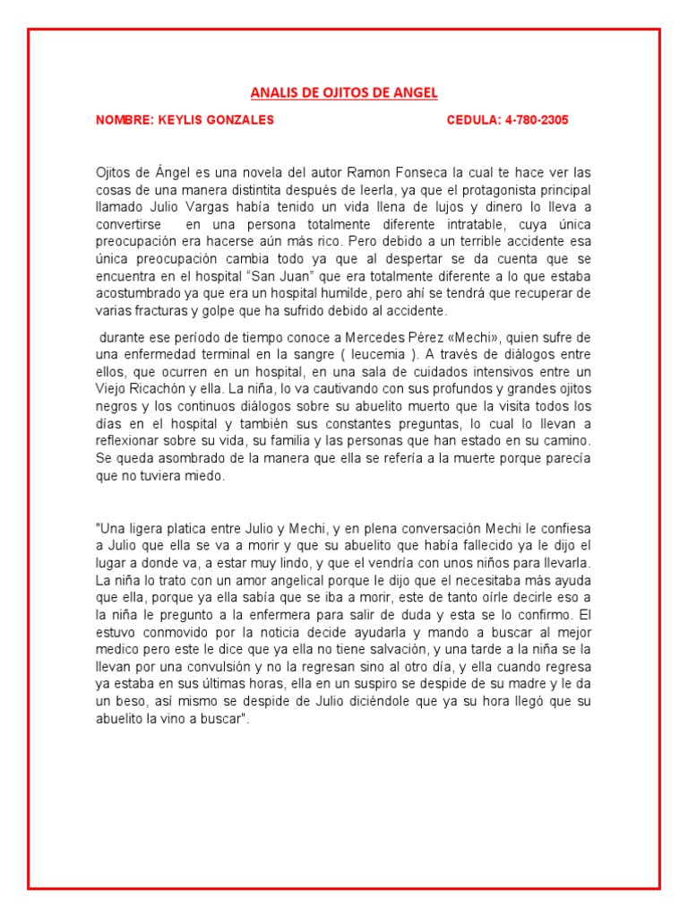 Analis de Ojitos de Angel | PDF