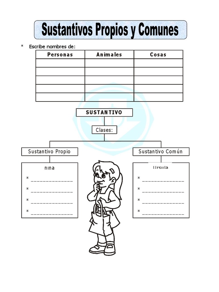 Ficha de Sustantivos Propios y Comunes para Segundo de Primaria | PDF