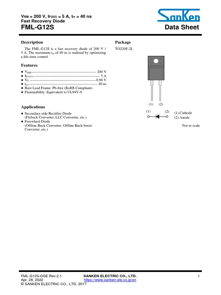 fml-g12s Ds en | PDF | Diode | Reliability Engineering