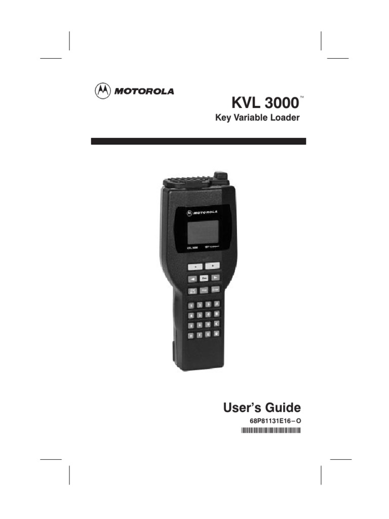 KVL 3000 Users Manua 68P81131E16-0l | PDF | Menu (Computing) | Computer ...