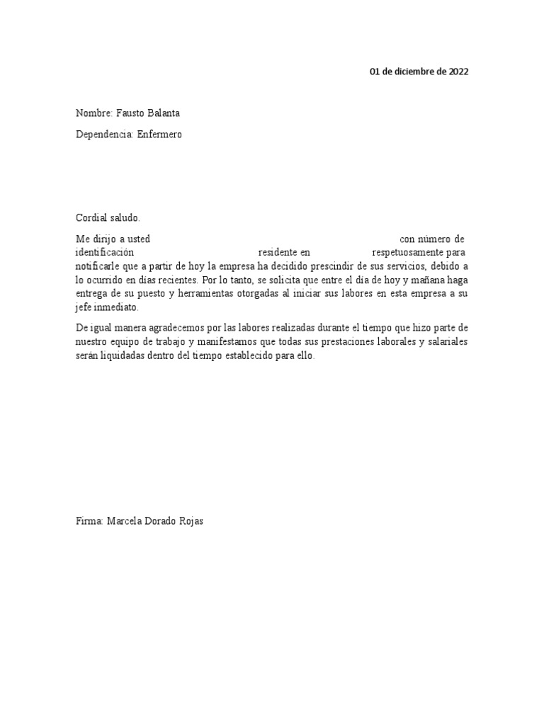 Carta Base de Datos | PDF