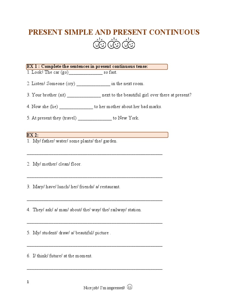 Present Simple and Present Continuous | PDF