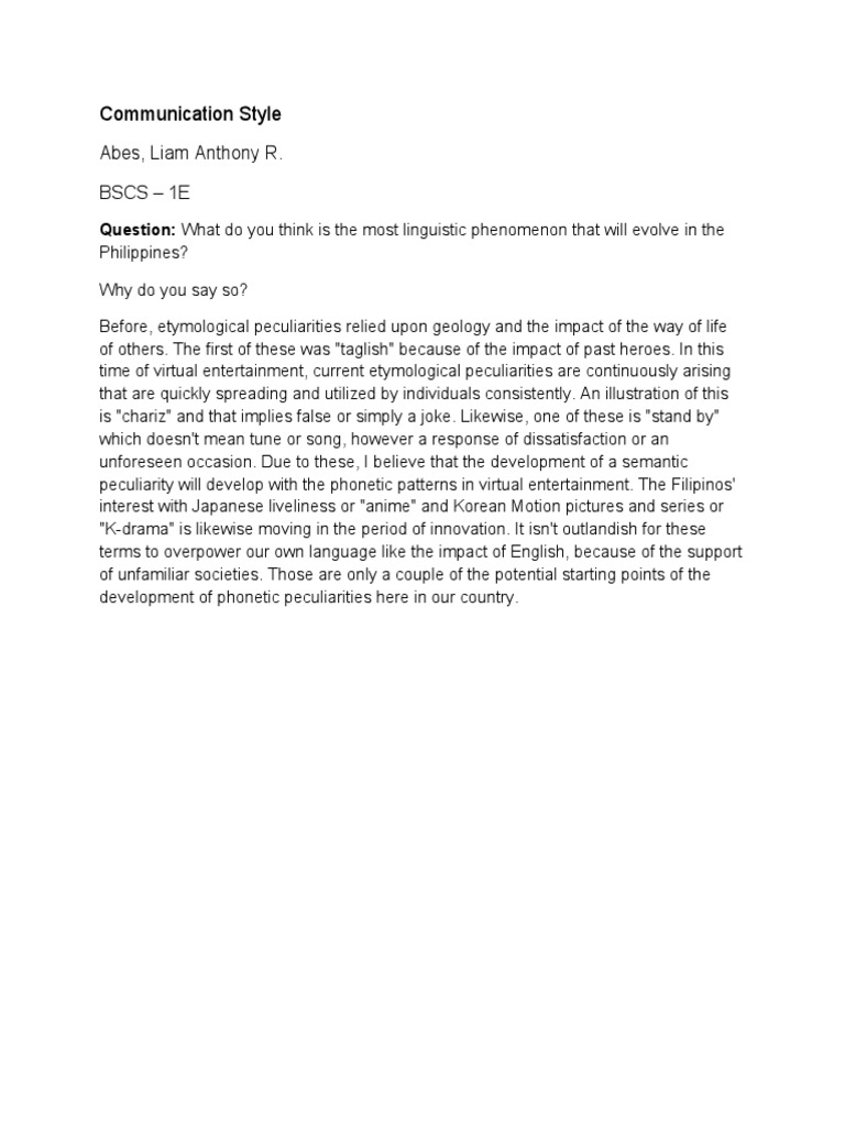 Abes - Communication Style | PDF