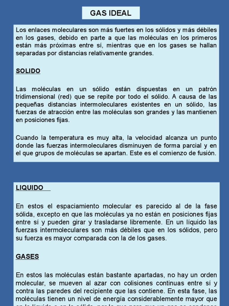 Gas Ideal | PDF | Gases | Moléculas