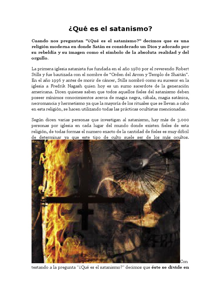Qué Es El Satanismo | PDF | satanismo | Satán