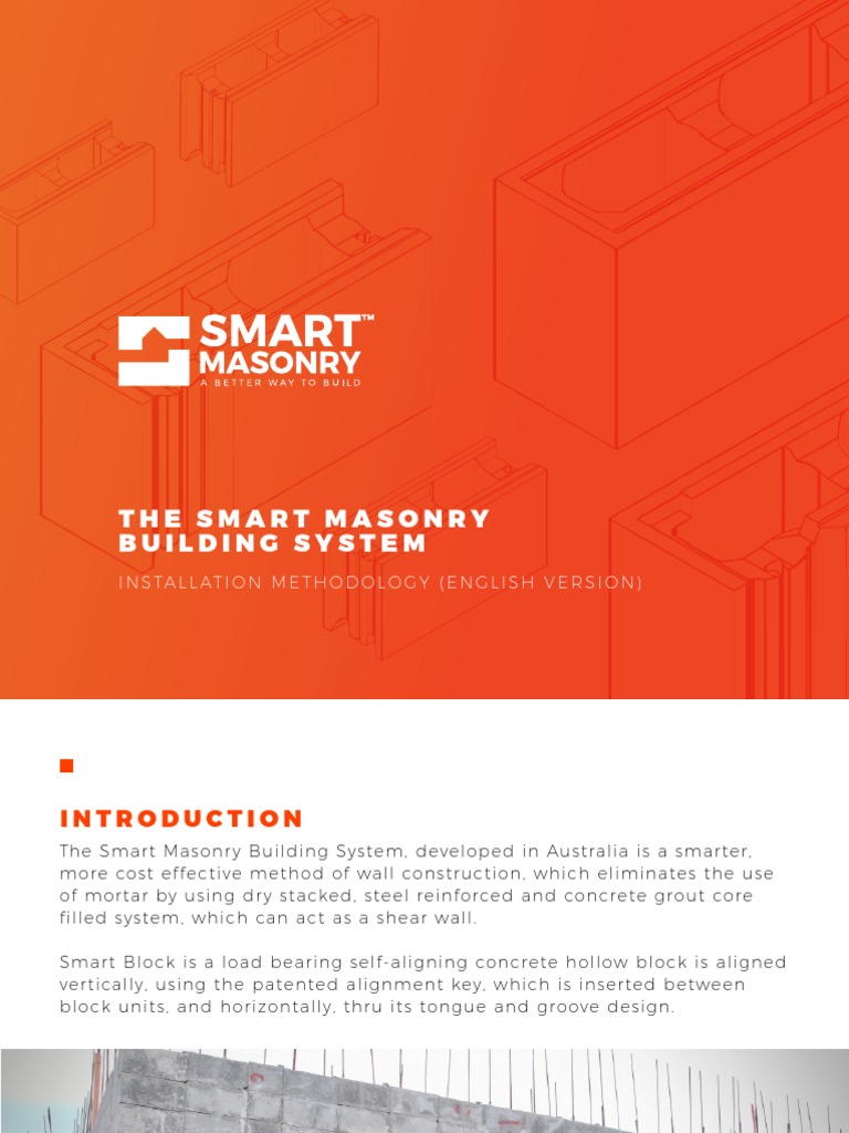 SMART-MASONRY-INSTALLATION-MANUAL English | Download Free PDF | Concrete | Masonry