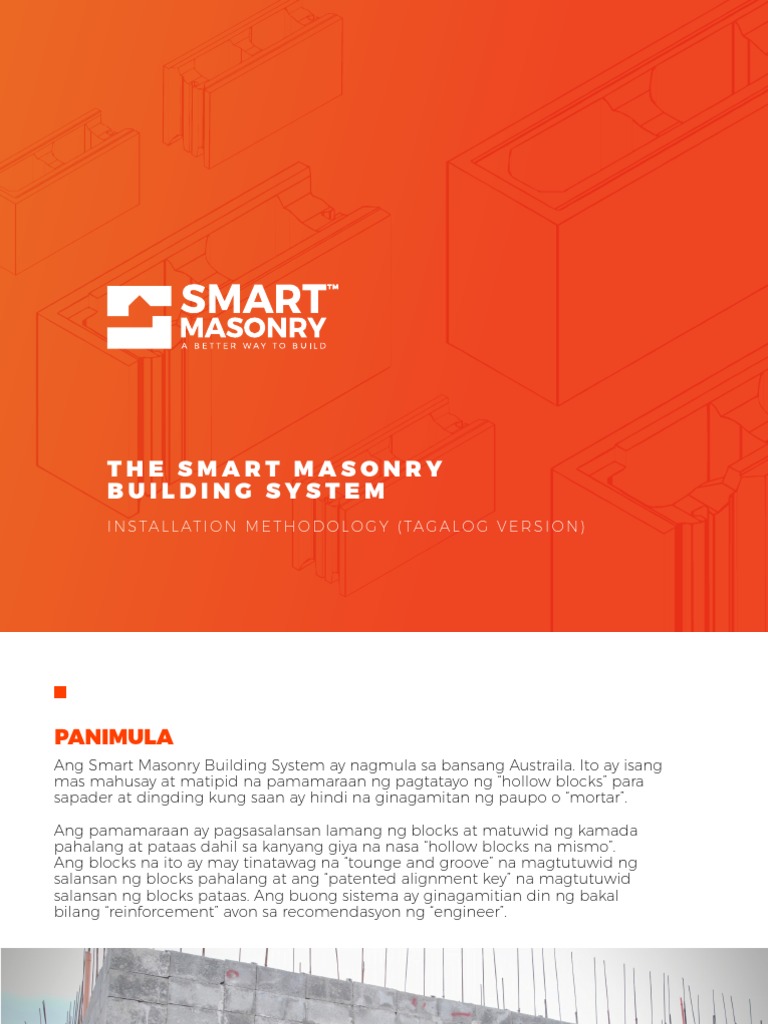 Smart Masonry Building System Guide | PDF | Masonry | Materials