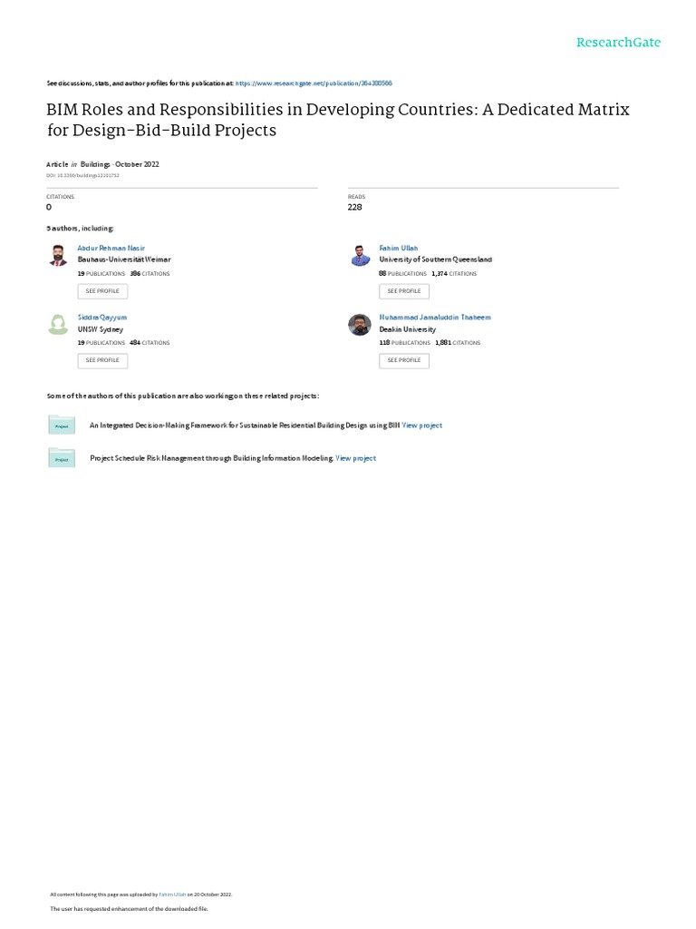 BIM Roles and Responsibilities in Developing Countries | PDF | Building ...