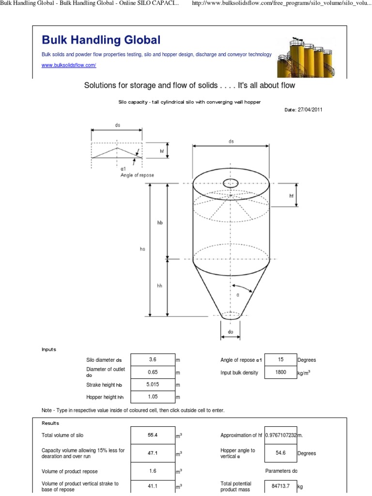 Bulk Handling Global - Bulk Handling Global - Online SILO CAPACITY and ...