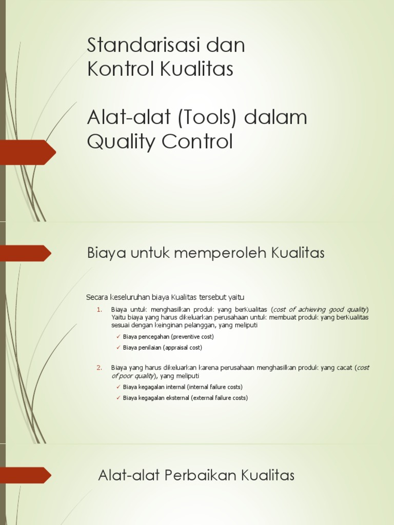 Standarisasi Dan Kontrol Kualitas - Alat Quality Control | PDF | Bisnis