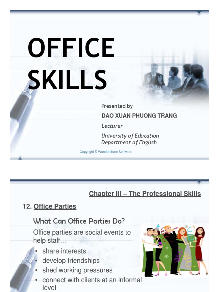 Office Skills - Chapter III (Part 12 and 13) - TRANGG | PDF | Career & Growth | Business