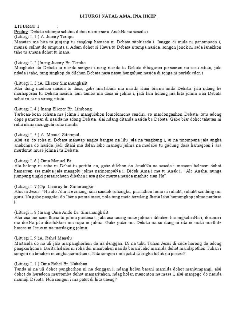 Liturgi Natal Ama-Ina 2021 | PDF | Agama & Spiritualitas