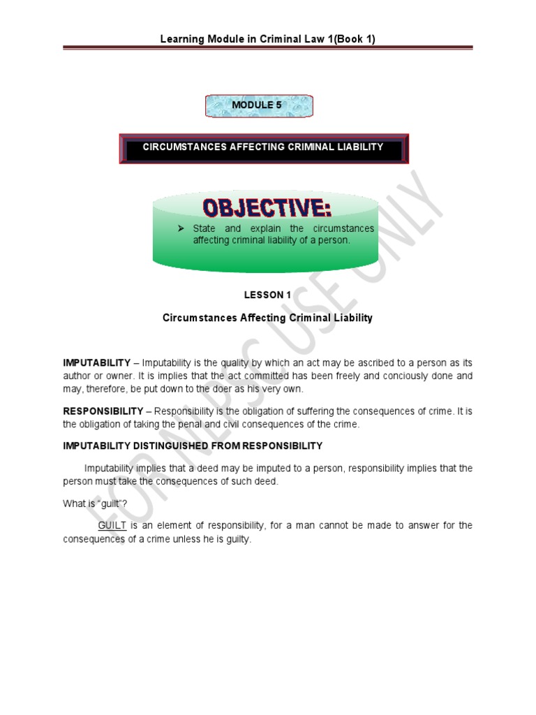 Justifying and Excempting M5 | PDF | Insanity Defense | Criminal Law