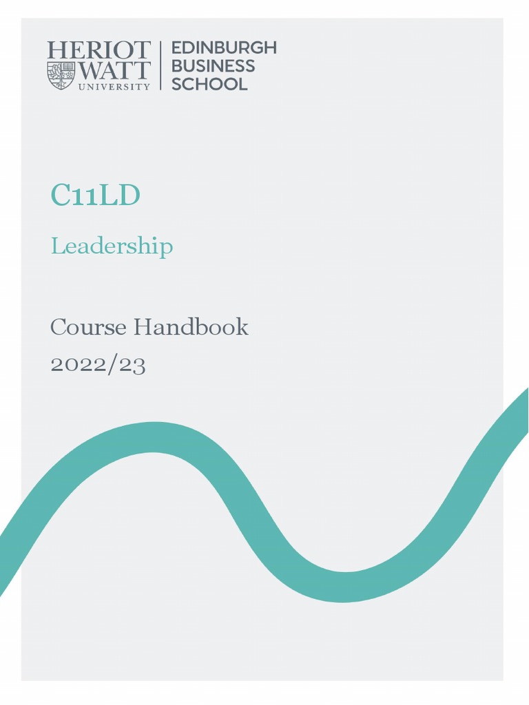 C11LD - EBS Course Handbook 2022-3 | PDF | Leadership | Lecture