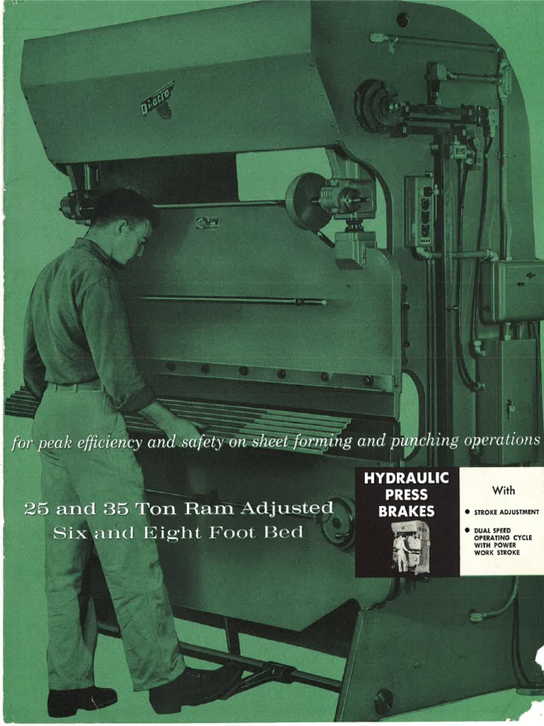 Di-Acro Hydraulic Press Brakes - 25 & 25 Ton Ram Adjusted, 6 & 8 Foot ...