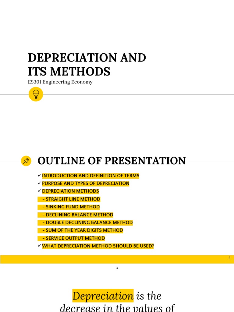 Week 11. Depreciation and Its Methods | PDF | Depreciation | Value ...