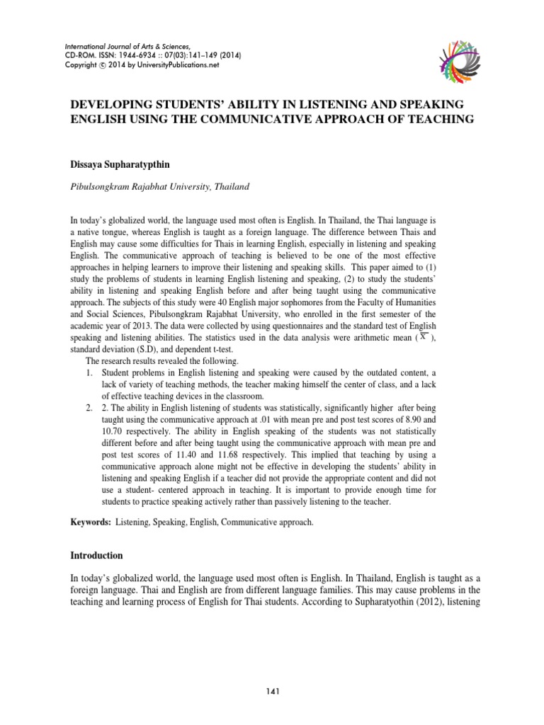 Developing Students' Ability | PDF | Teaching Method | English As A ...