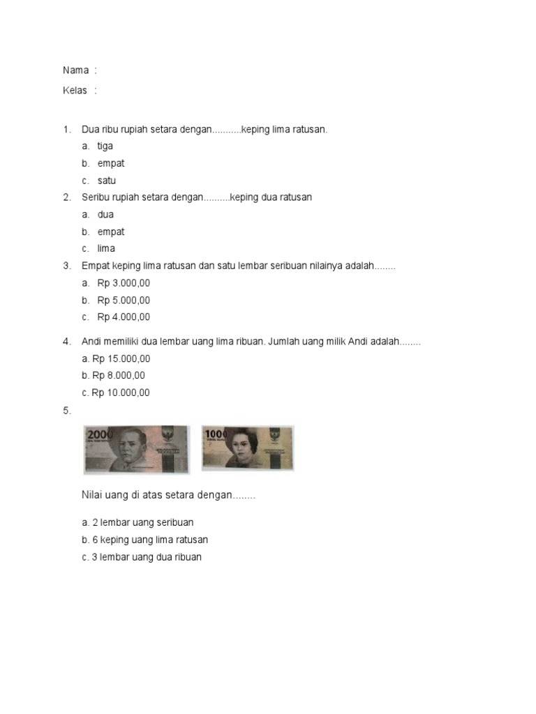 Soal Kesetaraan Nilai Mata Uang | PDF