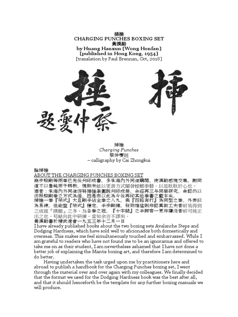 Charging Punches Boxing Set Guide | PDF