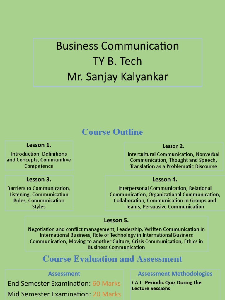 Business Communication Course Overview | PDF | Communication ...