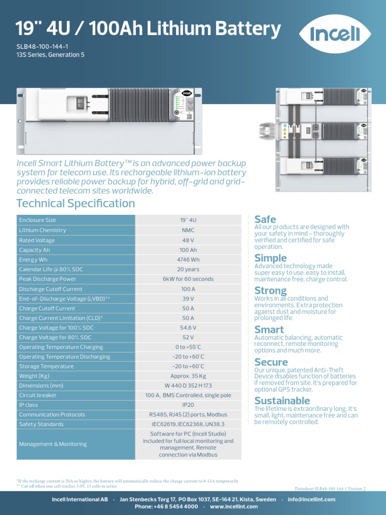 Incell Gen5 | PDF | Rechargeable Battery | Lithium Ion Battery