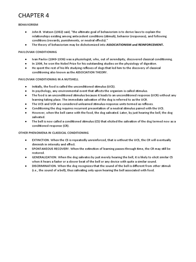 Behaviorism and Classical Conditioning Theories Explained | PDF | Classical Conditioning | Learning