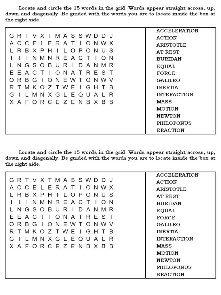 SCIENCE 8 ACTIVITY Locate and Circle The 15 Words in The Grid | PDF