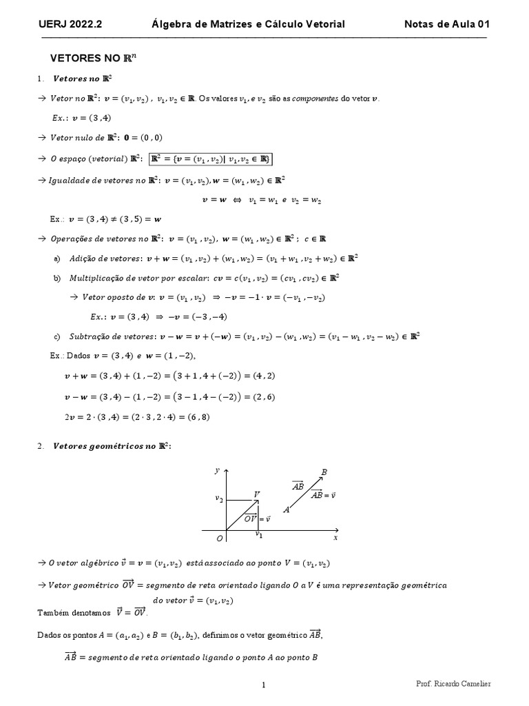 Introdução aos conceitos básicos de vetores no R e R3 | PDF | Mapa ...