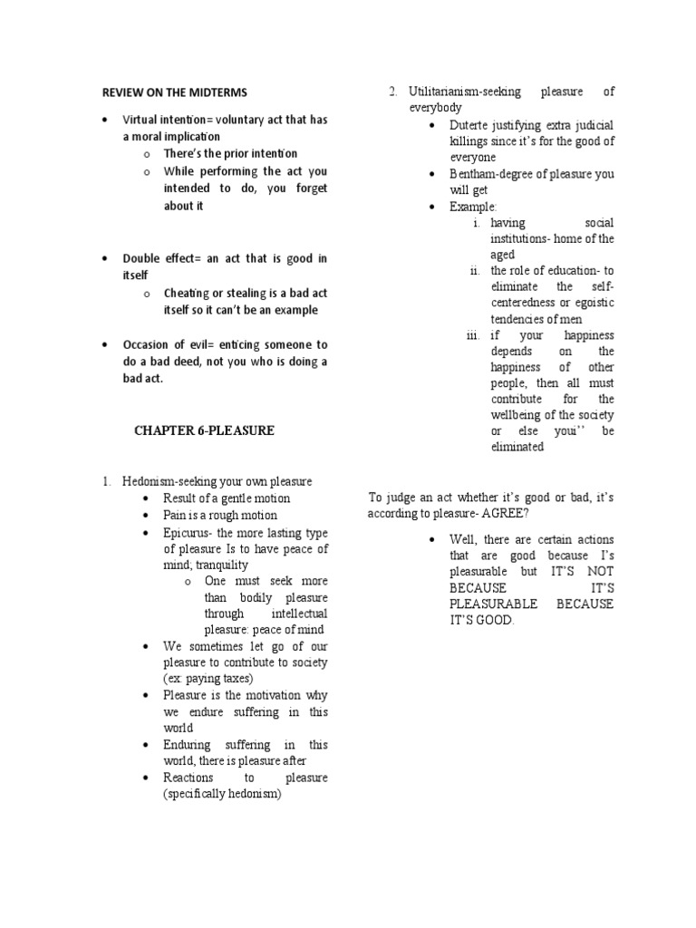 Chapter 6 Pleasure Pdf Pleasure Hedonism